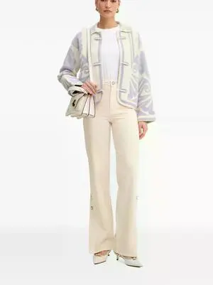 TWINSET Eyelet Embellished Slit Hem Jeans