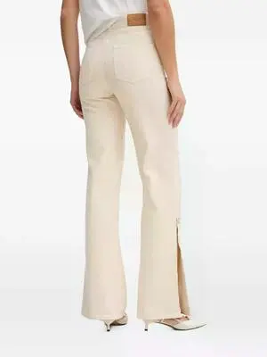 TWINSET Eyelet Embellished Slit Hem Jeans