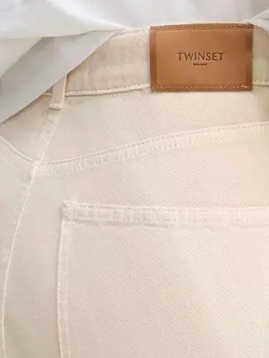 TWINSET Eyelet Embellished Slit Hem Jeans