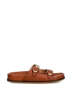 TWINSET Leather Slides With Buckle Fastening