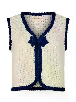 ALL THAT REMAINS Paloma Crochet Vest - Neutrals