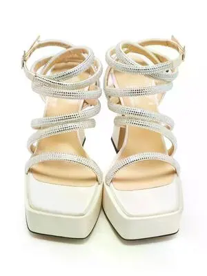 Mach & Mach Sydney Crystal-studded Sandals - Neutrals