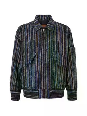 Missoni Zigzag Knit Zip-up Jacket - Blue
