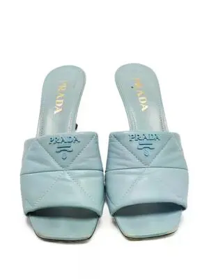 Prada Logo-appliqué Quilted Leather Sandals