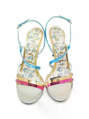Gucci Sequin Embellished Slingback Heeled Sandals