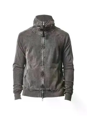 THOM KROM Faded Effect Zip-up Hoodie - Grey