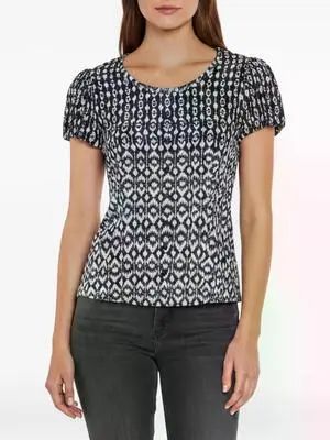 Max Mara Printed Pleated Top - Black