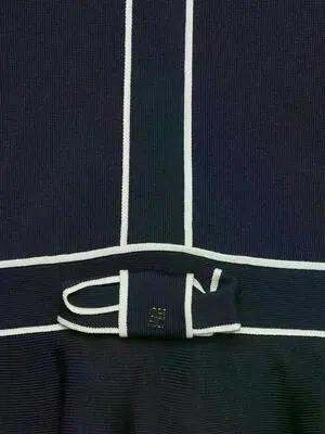 Carolina Herrera Navy Peplum Bow Detail Top