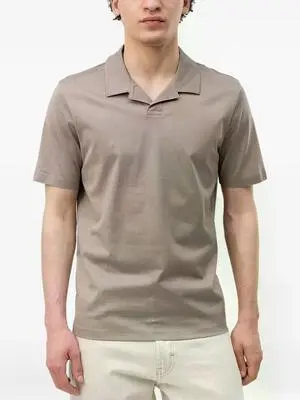 Hugo Dimers Logo-patch Notch-collar T-shirt