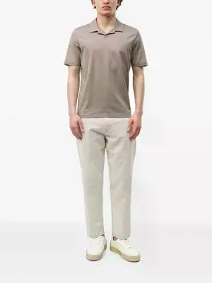 Hugo Dimers Logo-patch Notch-collar T-shirt