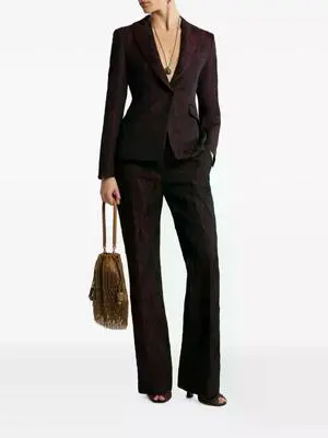 Etro Single-breasted Jacquard Jacket With Floral Medallion Motif - Red