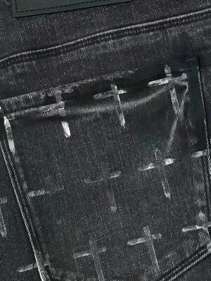 RtA Bryant Cross-print Denim Jeans