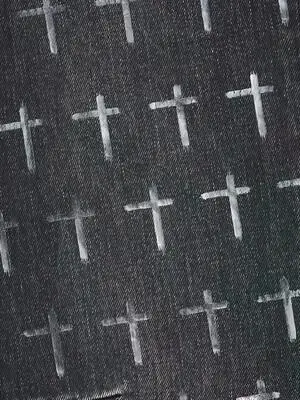 RtA Bryant Cross-print Denim Jeans