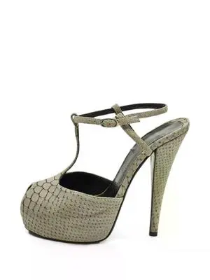 GIUSEPPE ZANOTTI Peep-toe T-bar Sandals - Grey