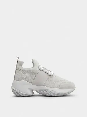 ROGER VIVIER Roger Vivier Viv' Run Sneakers With Belle Vivier Buckle Grey