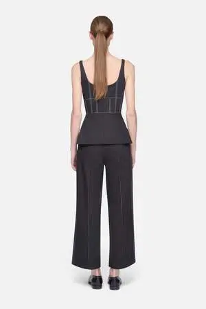 EMILIA WICKSTEAD Square Neck Peplum Top