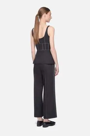 EMILIA WICKSTEAD Square Neck Peplum Top