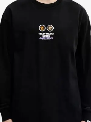 AAPE BY *A BATHING APE Baby Milo Graphic-print Long-sleeve T-shirt - Black