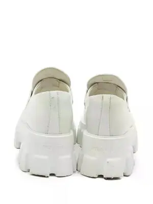 Prada Monolith Leather Loafers - White