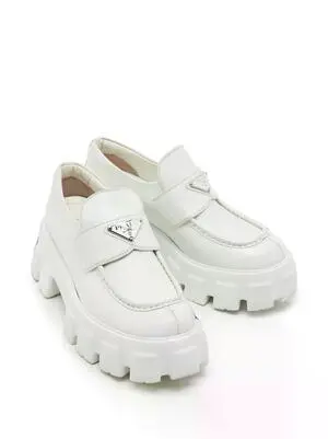 Prada Monolith Leather Loafers - White