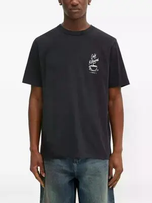 CAFÉ KITSUNÉ Logo-print T-shirt - Black