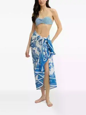 TWINSET Striped Print Bandeau Bikini Top