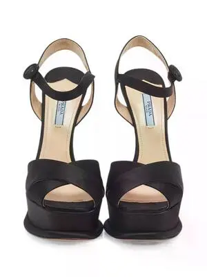 Prada Satin Criss-cross Platform Sandals
