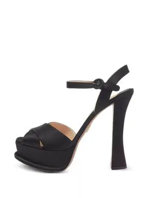 Prada Satin Criss-cross Platform Sandals