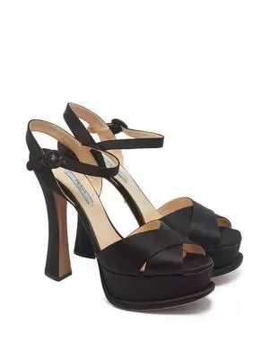Prada Satin Criss-cross Platform Sandals