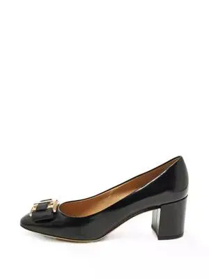 FERRAGAMO Bow Detail Block Heel Pumps - Black