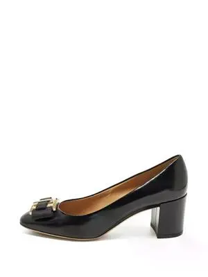 FERRAGAMO Bow Detail Block Heel Pumps - Black