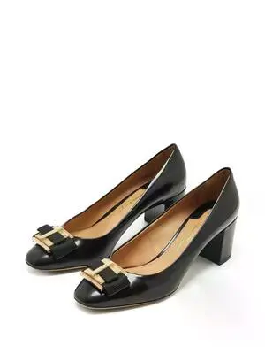 FERRAGAMO Bow Detail Block Heel Pumps