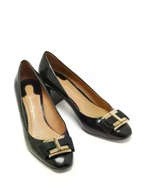 FERRAGAMO Bow Detail Block Heel Pumps