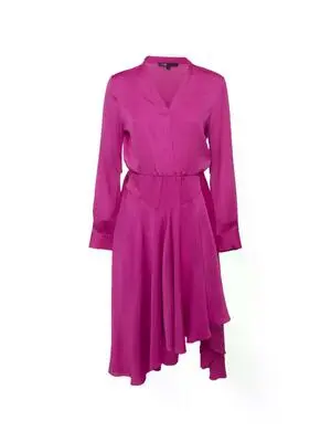 Maje Rushia Asymmetric Midi Dress - Pink