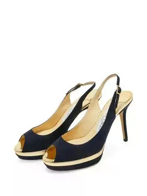 JIMMY CHOO Peep-toe Slingback Heeled Pumps