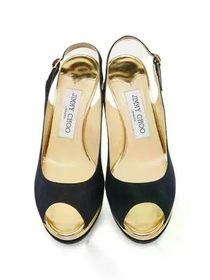 JIMMY CHOO Peep-toe Slingback Heeled Pumps