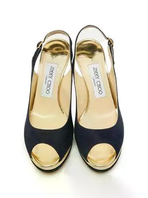 JIMMY CHOO Peep-toe Slingback Heeled Pumps