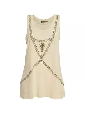 Alexander McQueen Chain Print Crossover Back Tank Top