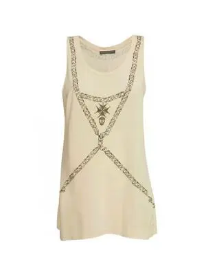 Alexander McQueen Chain Print Crossover Back Tank Top