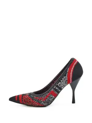 Prada Pointed-toe Knit Pumps - Black