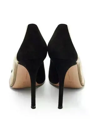 GIANVITO ROSSI Plexi Pointed-toe Suede Heeled Pumps - Black