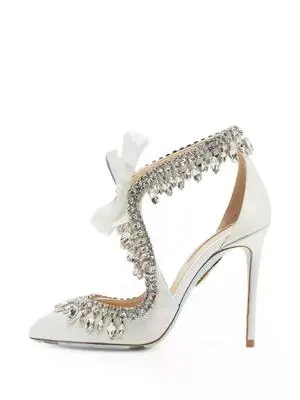 AQUAZZURA Embellished Ankle Strap Pumps
