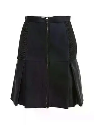 Fendi Pleated Mini Skirt With Mesh Panels - Blue
