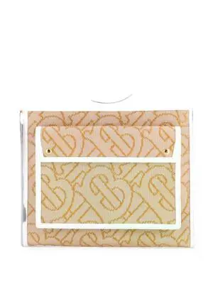 Burberry Woven Raffia And Canvas Medium Tote Bag With Leather Trim - Neutrals