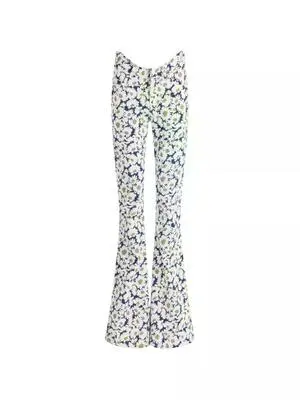 JEAN PAUL GAULTIER Curved Flower-print Denim Jeans - White