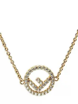 Fendi Crystal Embellished F Motif Chain-link Bracelet
