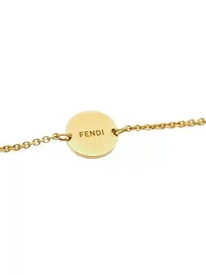 Fendi Crystal Embellished F Motif Chain-link Bracelet