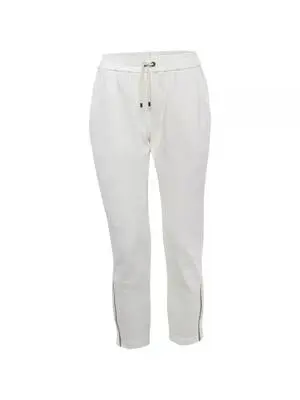 Brunello Cucinelli White Cotton Drawstring Track Pants - Neutrals
