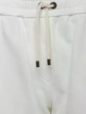 Brunello Cucinelli White Cotton Drawstring Track Pants