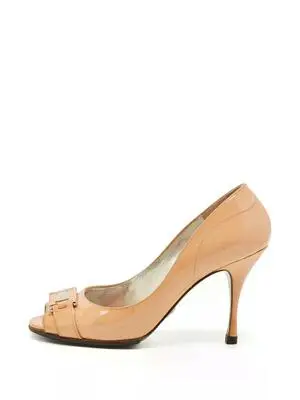 Dolce & Gabbana Patent Leather Peep-toe Pumps - Neutrals